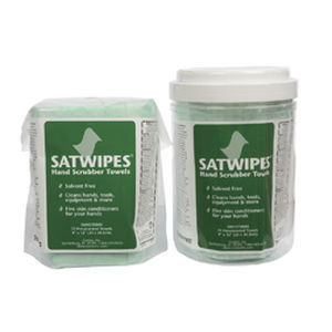 Pre-saturated cleaning wipe - SATWipes® - Contec - hand