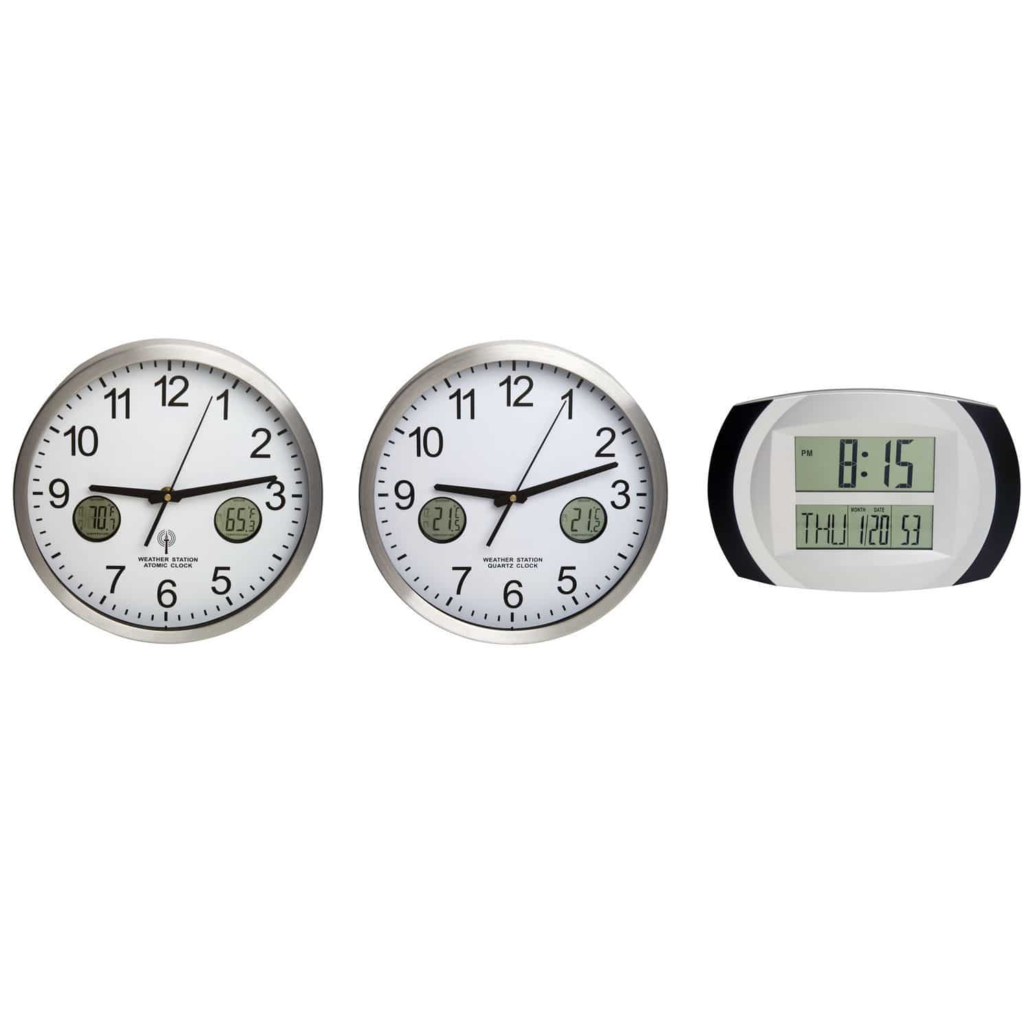 Thermometer clock - B61700 series - Bel-Art Products - analog / digital