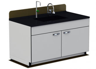 Laboratory bench with sink - CLF-1601 series - CHC Lab Co., Ltd.