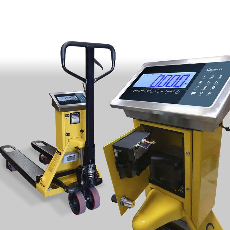 Battery-powered pallet truck - TP XBAT - GIROPES - 12 V / scale ...