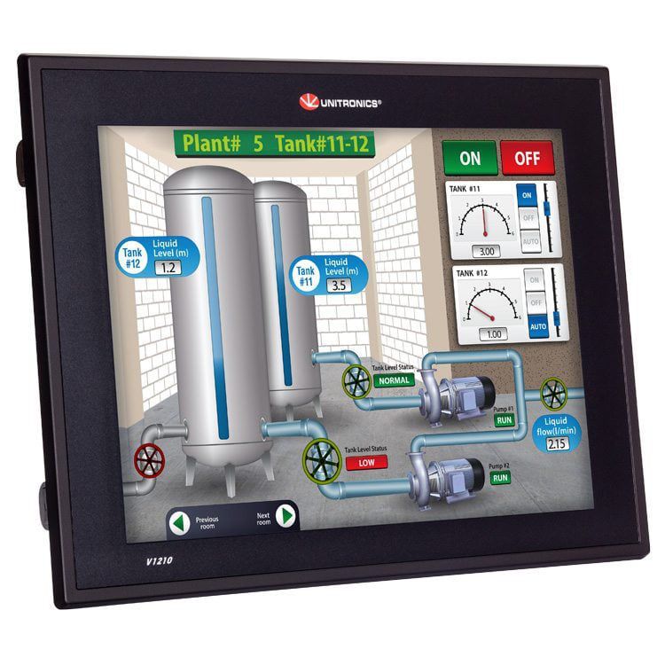 PLC with integrated touch screen HMI - Vision1210™ series - Unitronics ...