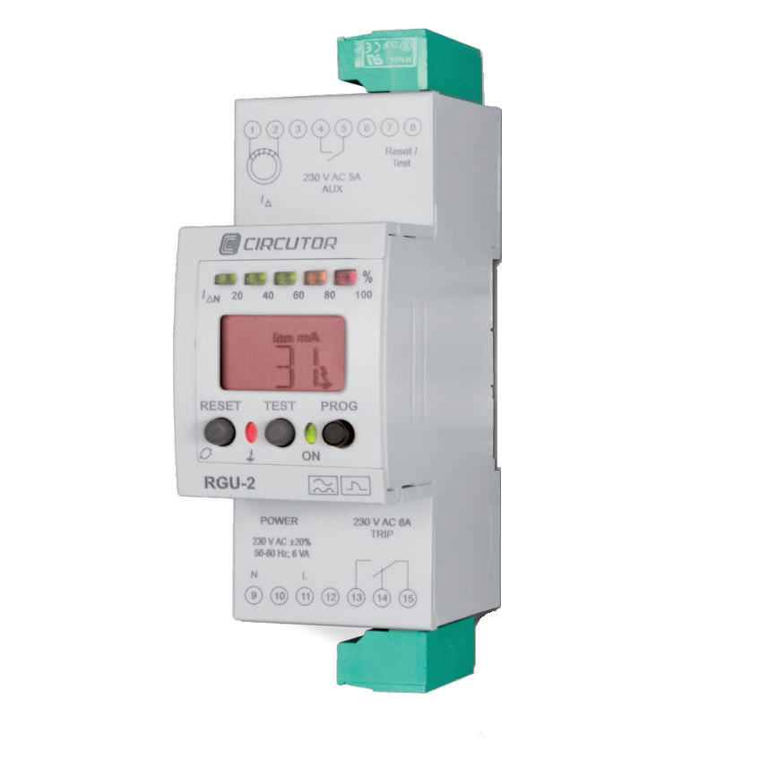 Earth-leakage monitoring relay - RGU2 series - CIRCUTOR - AC / DIN rail ...