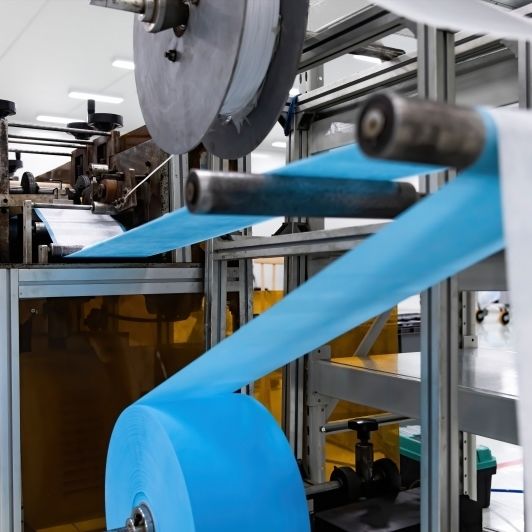 Non-woven production line - MA-1200-TF - RIUS-COMATEX - for earloop ...