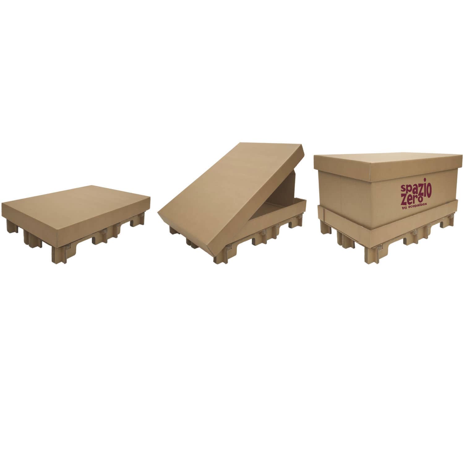 Cardboard pallet box - SPAZIO ZERO - TELOS SRLS - with lid / reusable