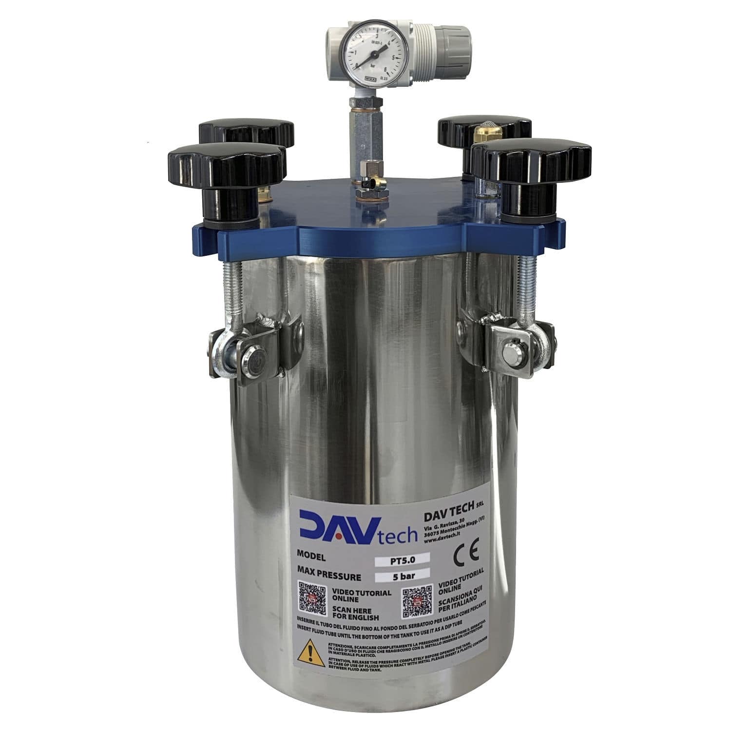 Pressure tank - PT5 - DAV TECH Srl - pressure feed / oil / for ...