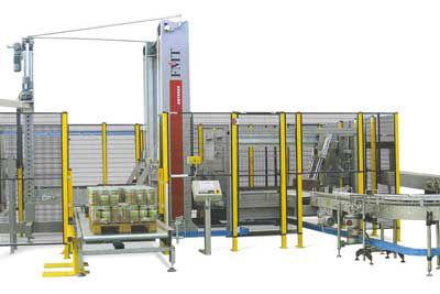 Low level infeed palletizer - Antares - FMT - for boxes / package / carton