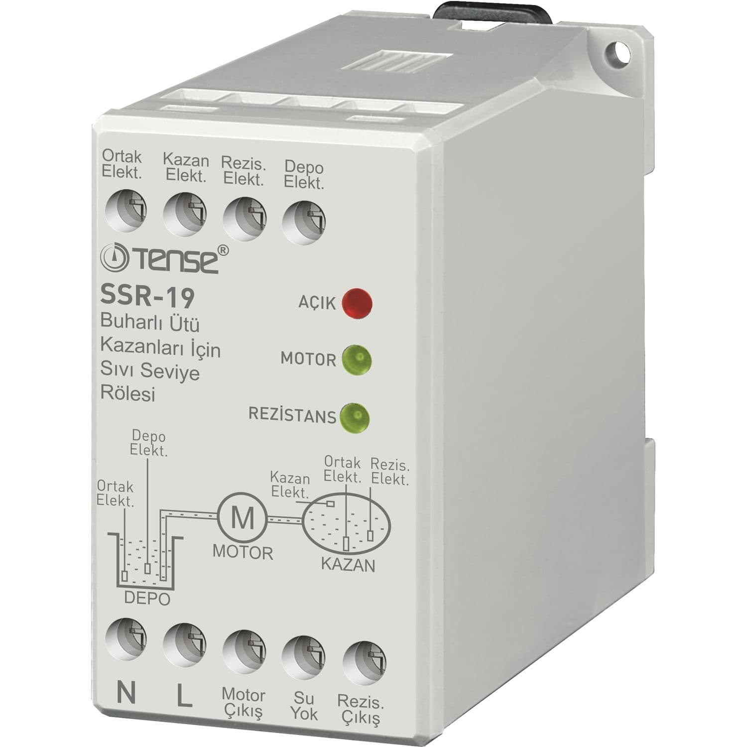 Level control relay - SSR-19 - Tense Electronic - DIN rail