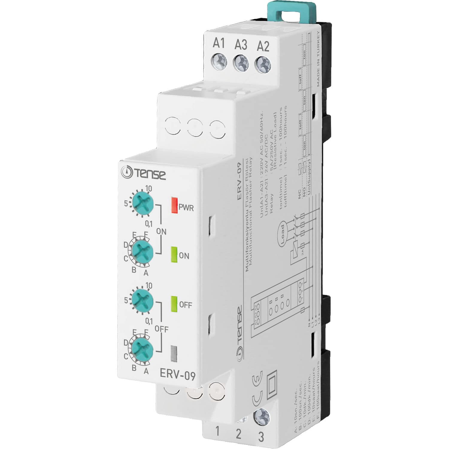 Flashing timer - ERV-09 - Tense Electronic - DIN rail / panel-mount ...