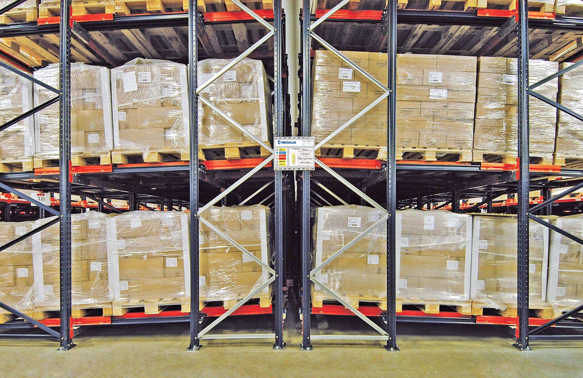 Push-back shelving - MECALUX - storage warehouse / with shelves / dynamic