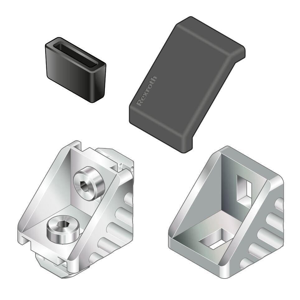 Aluminum profile bracket - 3842523511 - Bosch Rexroth - Assembly ...