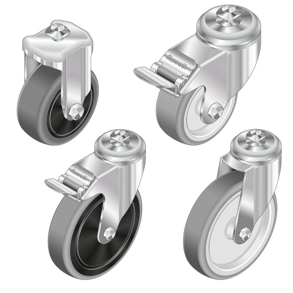 Fixed caster - 3842541228 - Bosch Rexroth - Assembly Technology ...