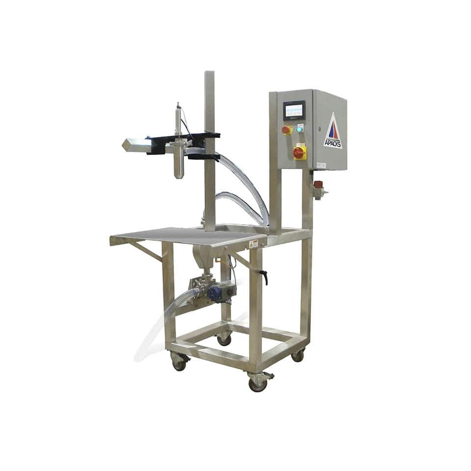 Semi-automatic filling machine - APACKS - bottle / for liquids / with ...