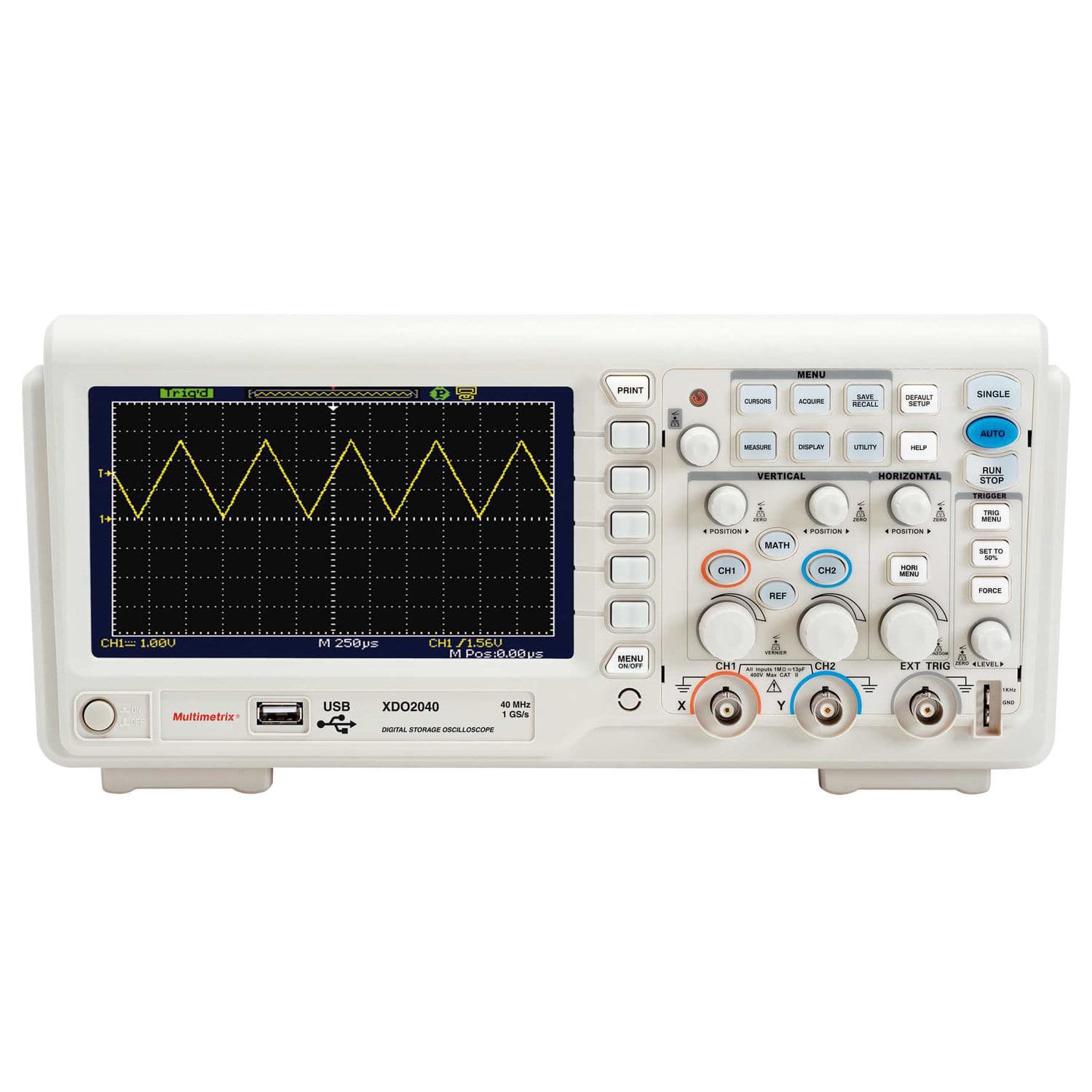 Digital oscilloscope - XDO 2040 - MULTIMETRIX - bench-top / 2-channel / USB