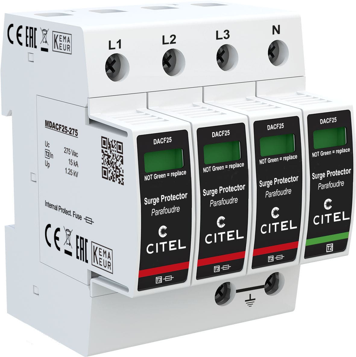Type 2 surge arrester - DACF25 series - CITEL - for power supplies ...