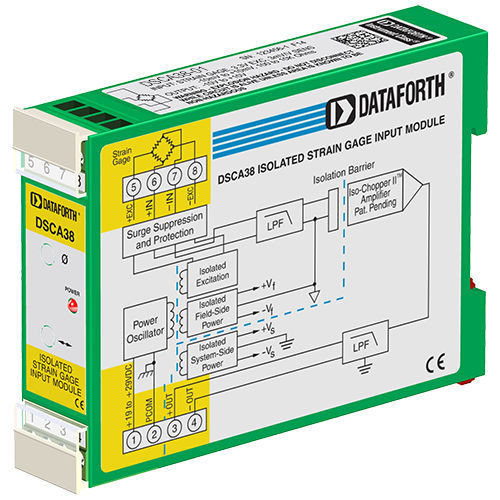 Strain gauge signal conditioner - DSCA38-01 - Dataforth Corporation - amplifier / DIN rail