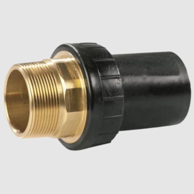 Pipe adapter - UAN - Aliaxis - threaded / PE / brass