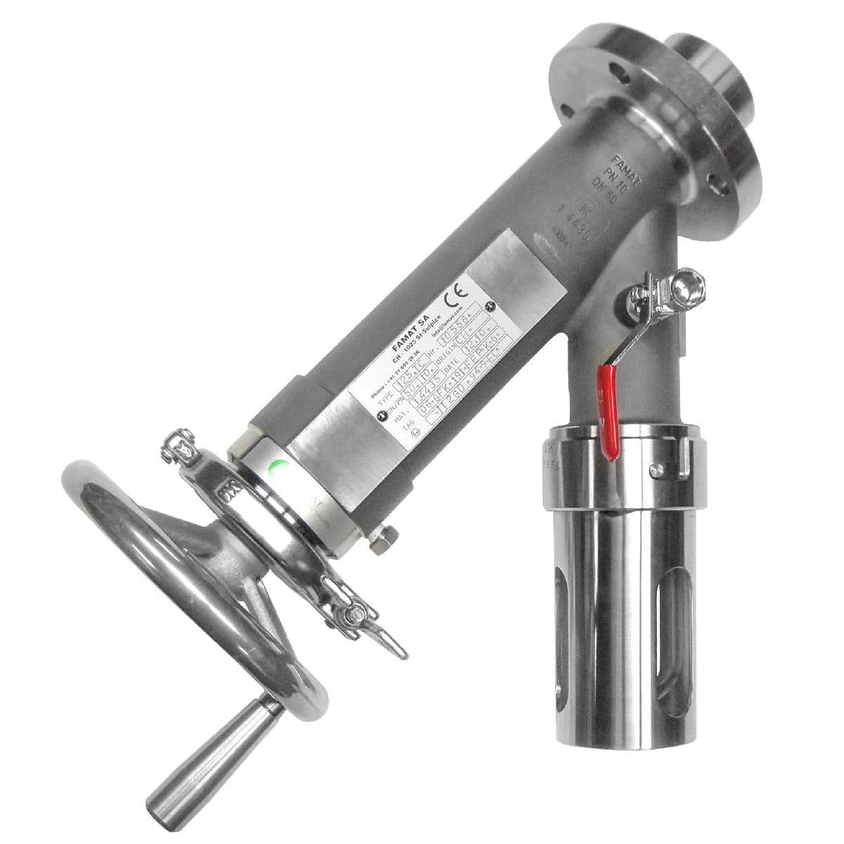 Piston valve - 125TC - FAMAT - with handwheel / sampling / titanium