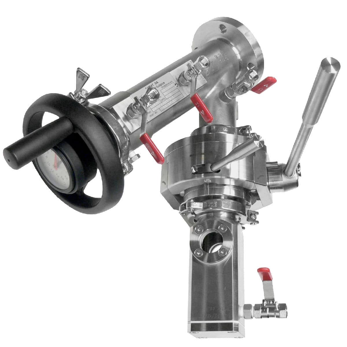 Piston valve - 125OEL - FAMAT - with handwheel / sampling / titanium