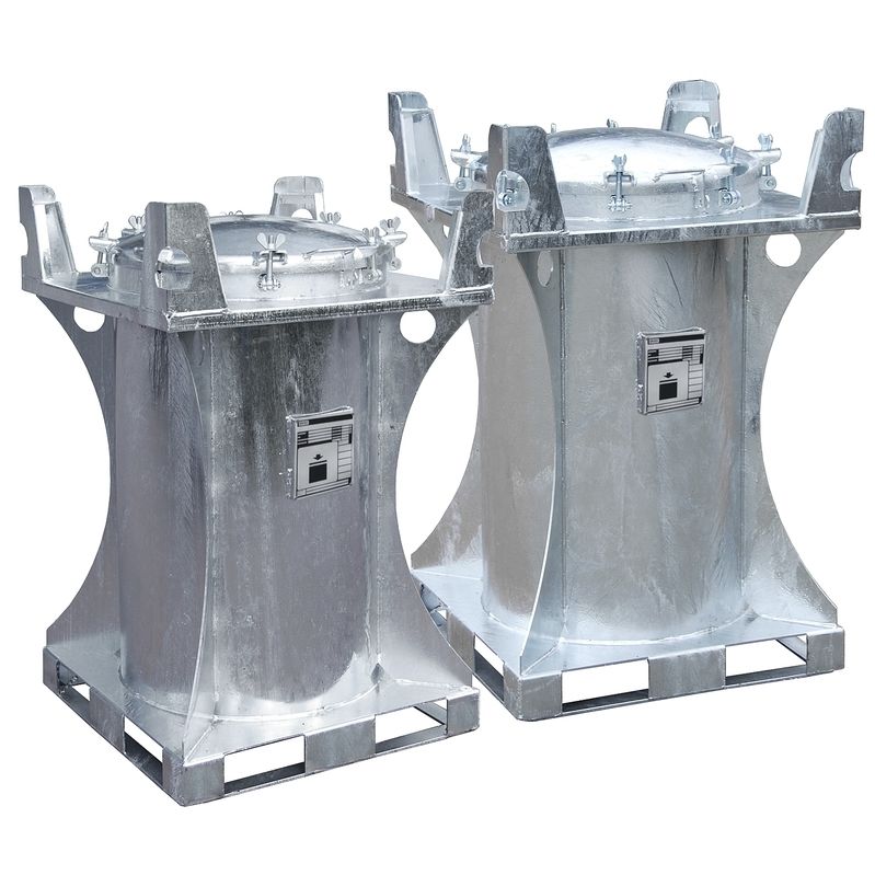 Steel waste container - SC series - Bauer - for hazardous waste / lockable