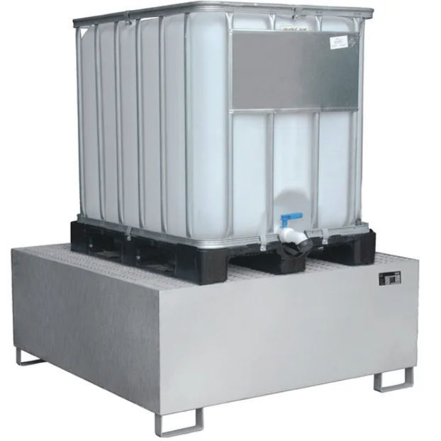 Stainless steel containment bund - Bauer - with removable grating