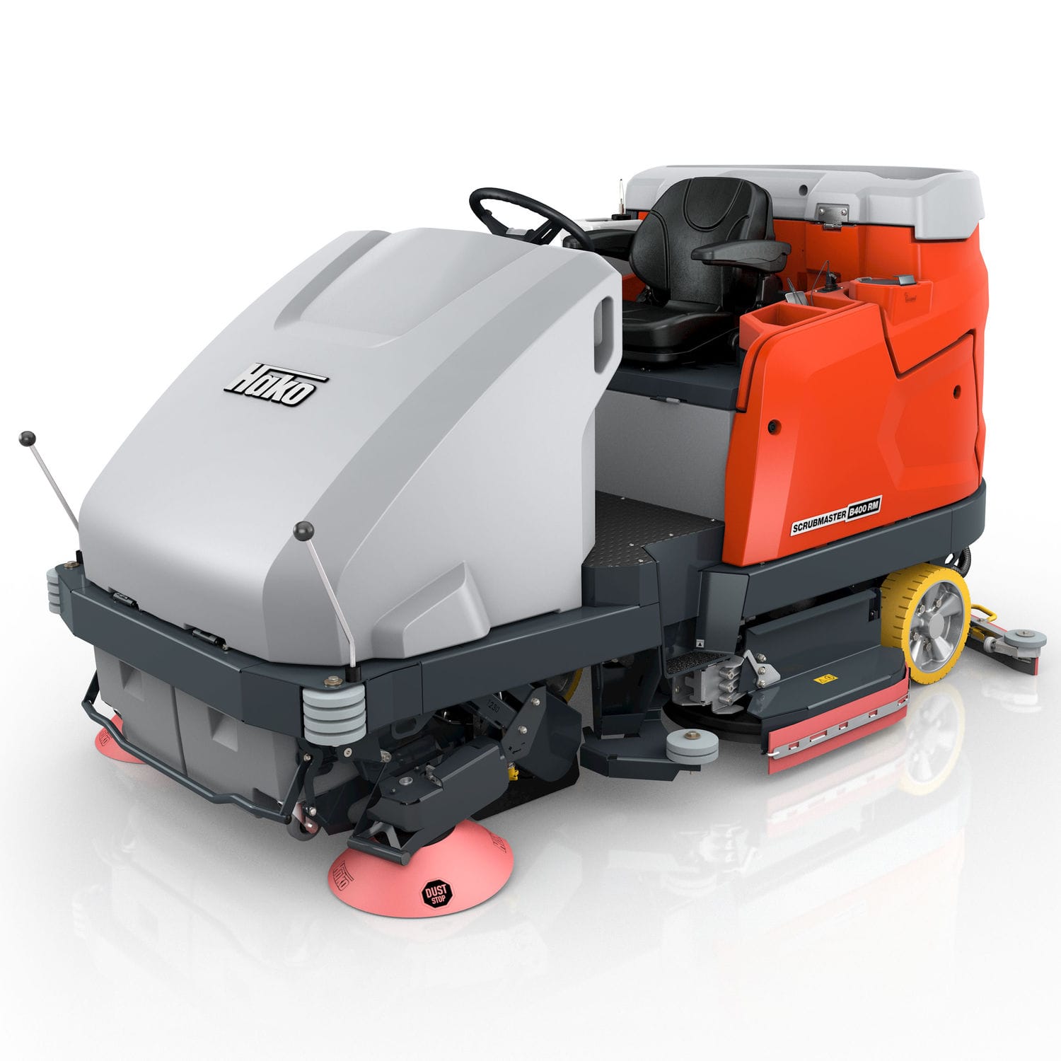 Ride-on sweeper-scrubber-dryer - Scrubmaster B400 RM - HAKO - battery ...