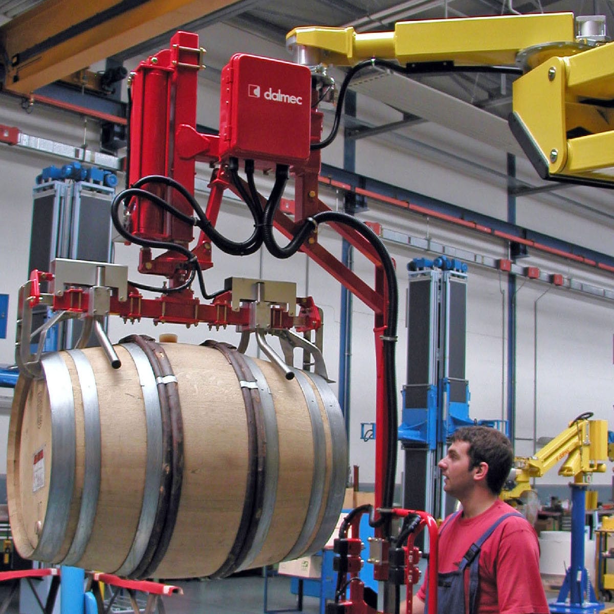 Beer barrel manipulator - DALMEC - pneumatic / with gripping tool / for ...