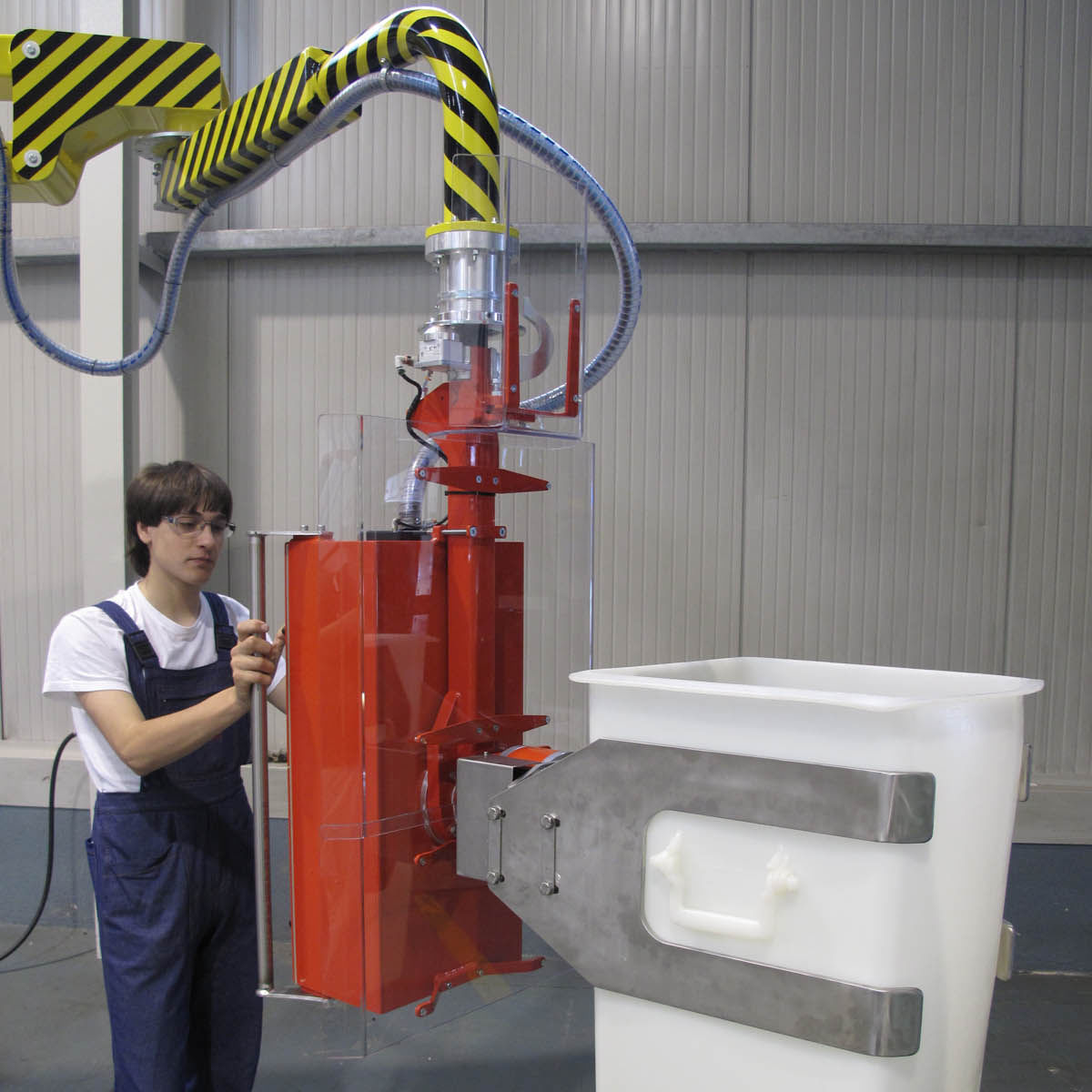 Container manipulator - DALMEC - pneumatic / fork / for lifting