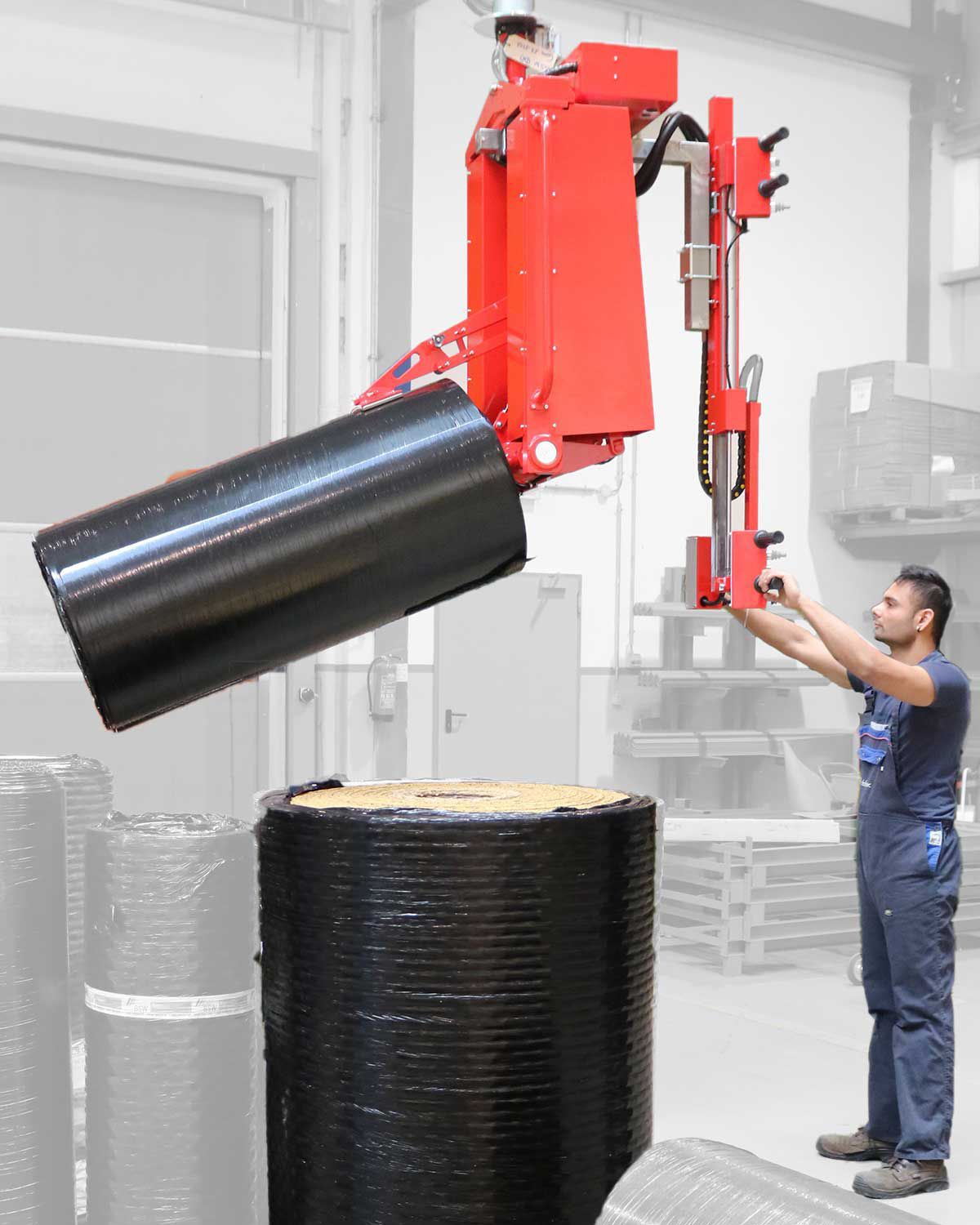 Pneumatic manipulator / with gripping tool / for reel handling / for ...