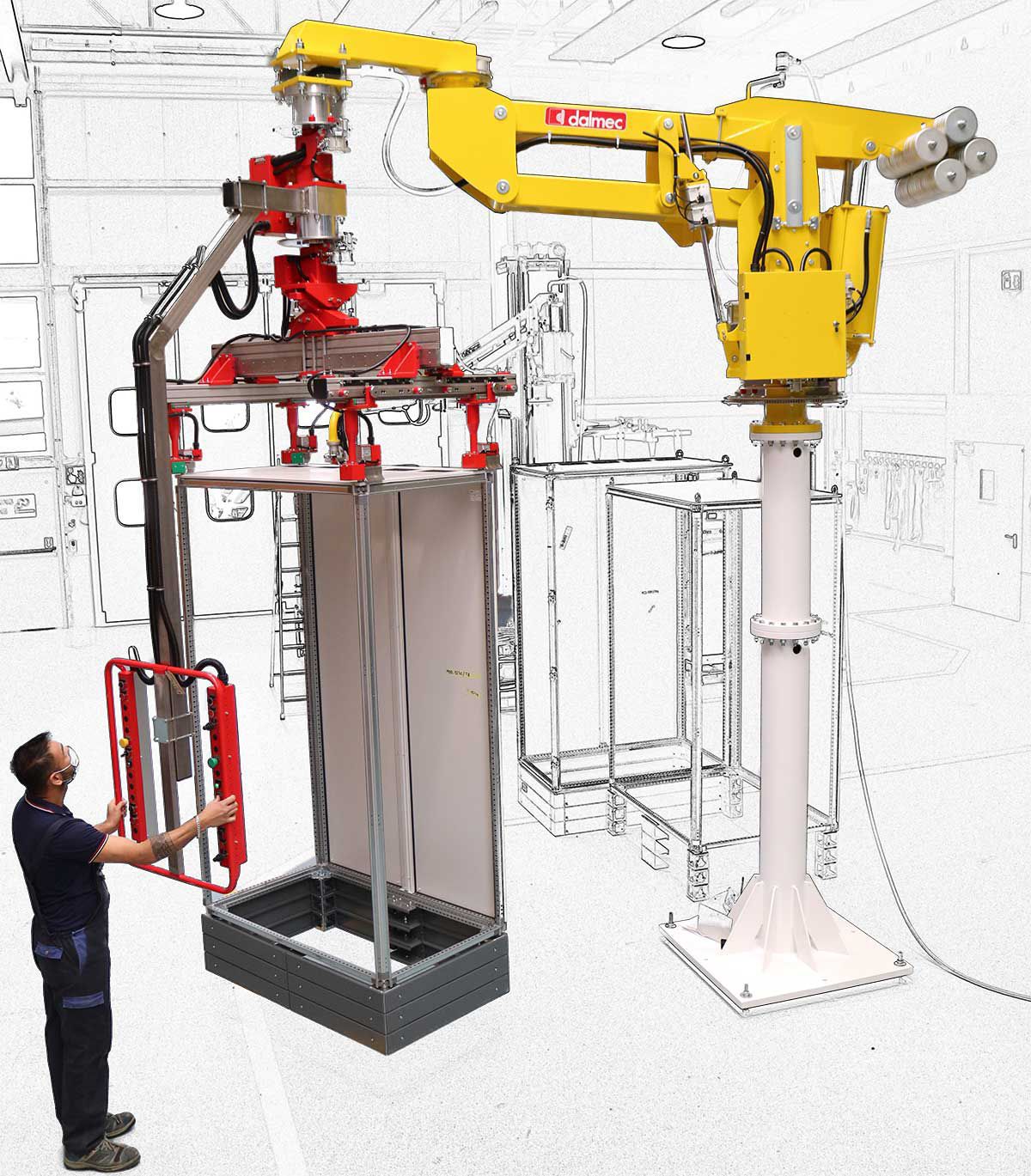 Pneumatic manipulator - DALMEC - with clamping system / load / handling
