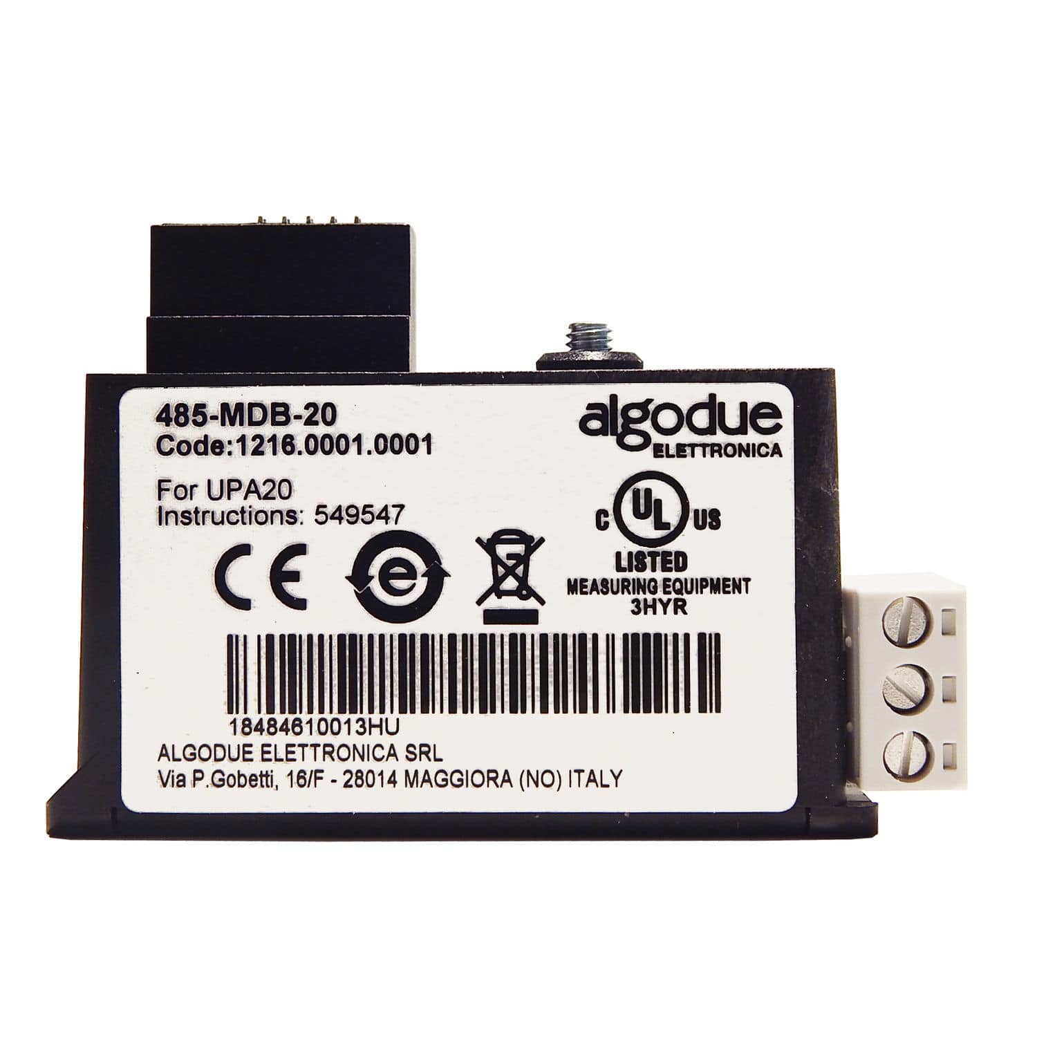 RS-485 communication module - 485-MDB-20, 1DO-20, 1DO-3DI-20 - Algodue ...