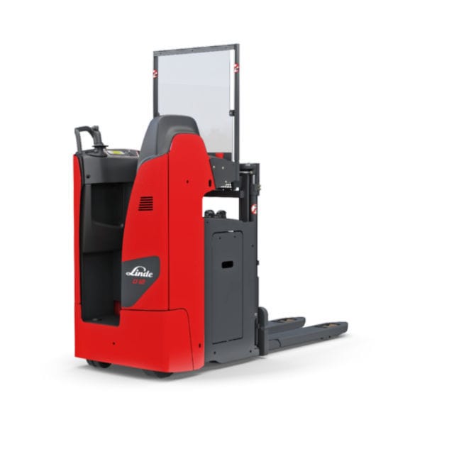 Electric stacker truck - D12 S series - Linde Material Handling - stand ...