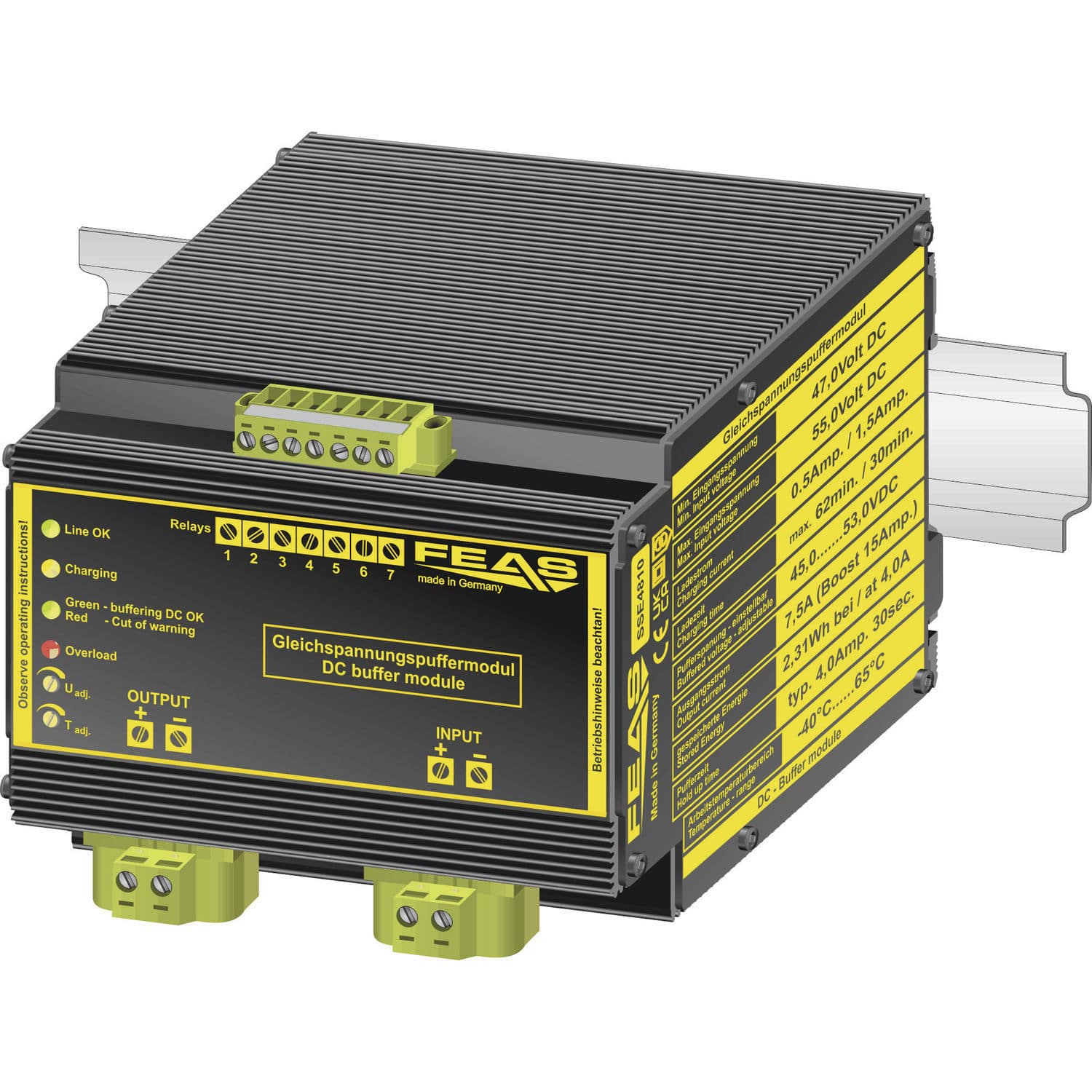 UPS with supercapacitor - SSE4810 - FEAS GmbH - parallel / 48VDC / compact