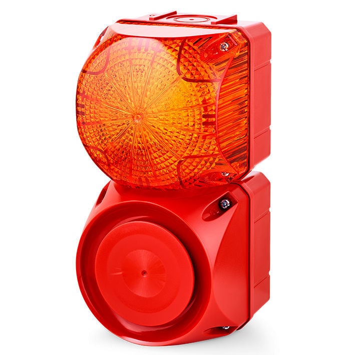 Siren with LED beacon - ASS-P + QDS/QFS - Auer Signal GmbH - piezo / IP66