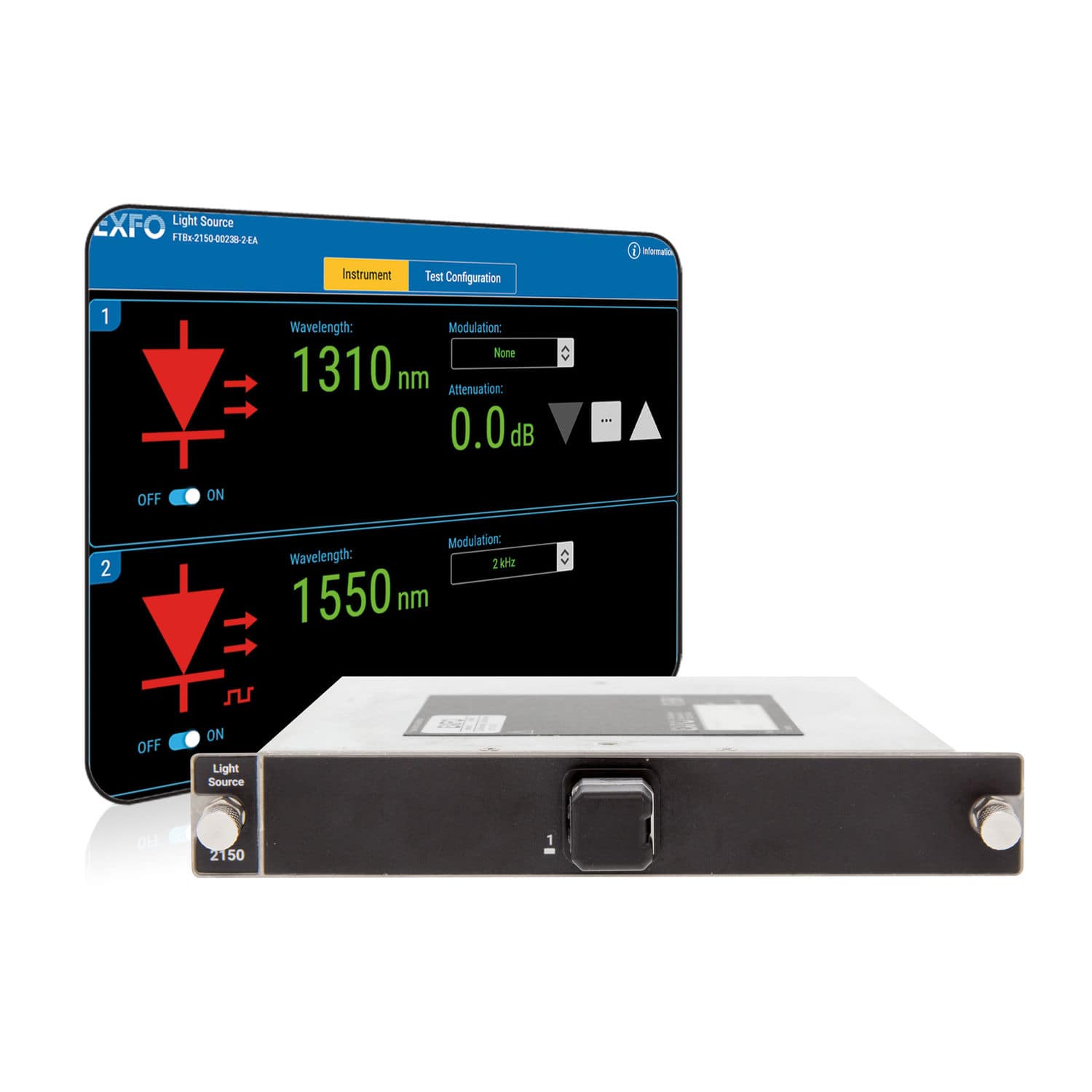 Laser light source - FTBx-2150 - EXFO - visible / for fiber optics