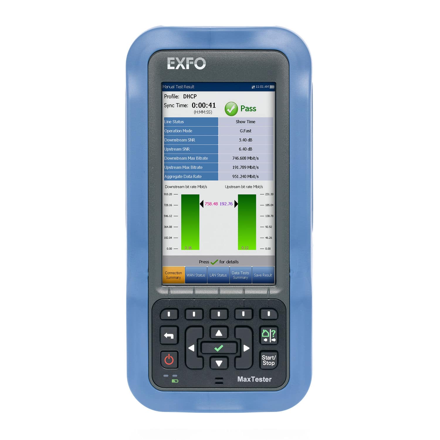 Network tester - MaxTester 635G - EXFO - voltage / resistance / capacitance