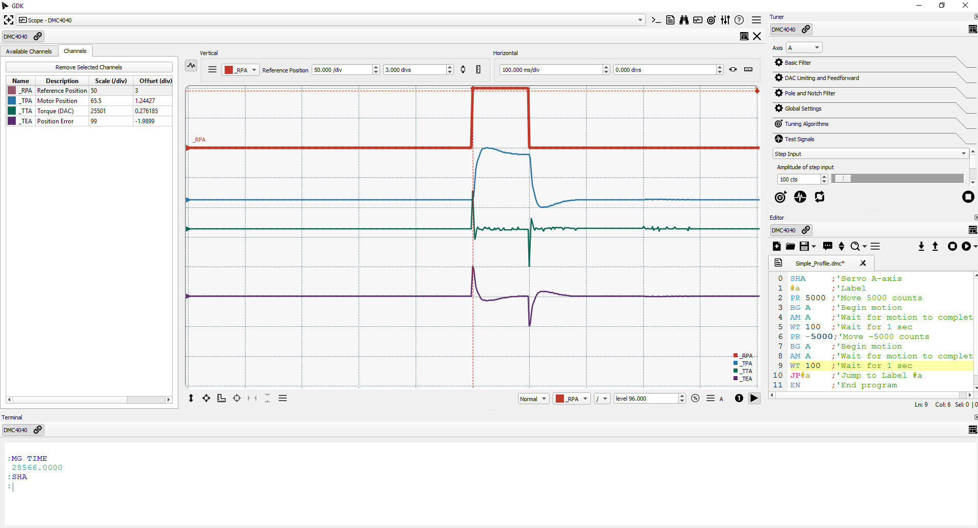 Monitoring software - GDK - Galil - interface / programming / design