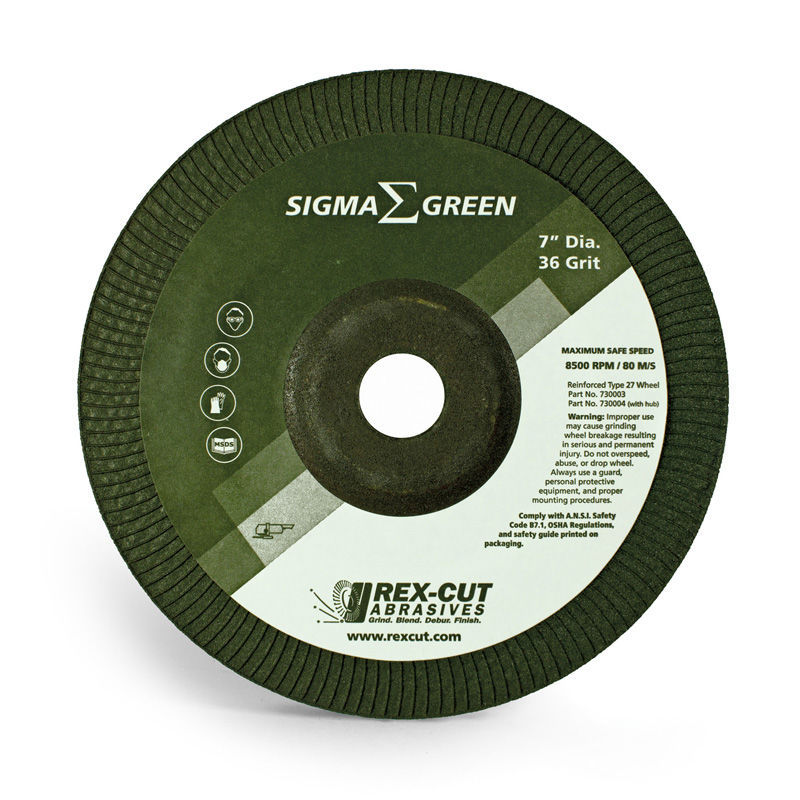 Surfacing wheel - Sigma Green - Rex-Cut Abrasives - flat / depressed-center