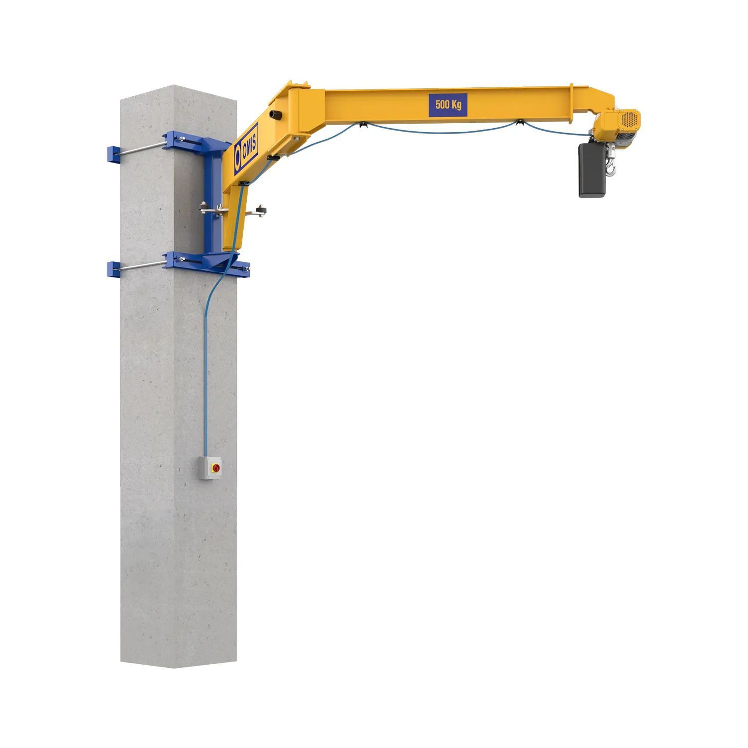 Wall-mounted jib crane - MS - OMIS - 300° / articulated / rotating