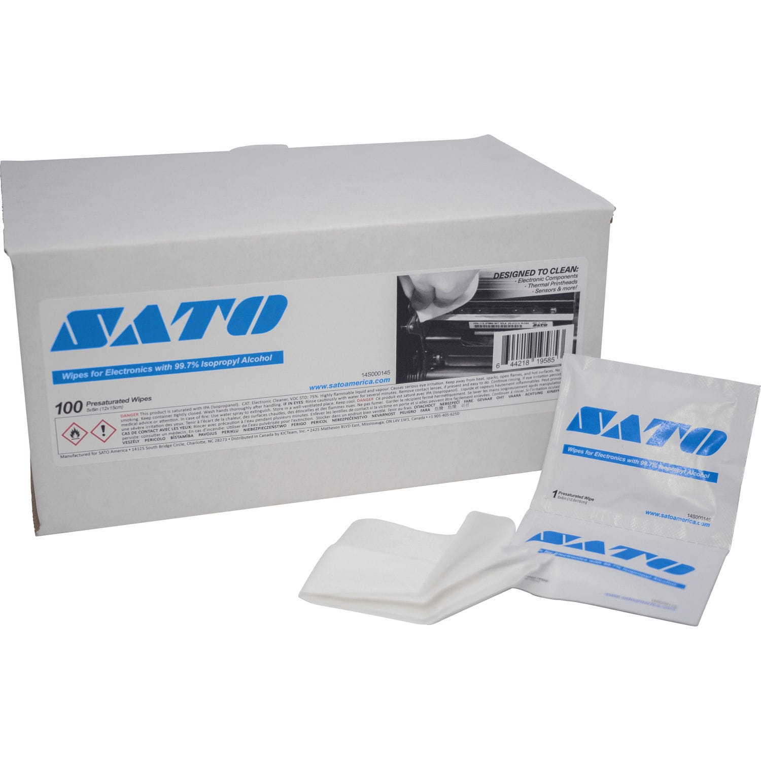 Cleaning wipe for industrial applications - E-Z - SATO America