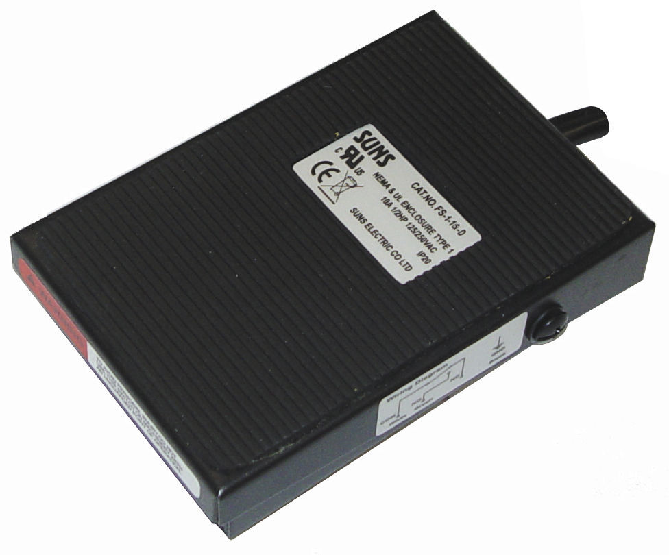 Control foot switch - FS-1-15D - SUNS - electric / single pedal / compact