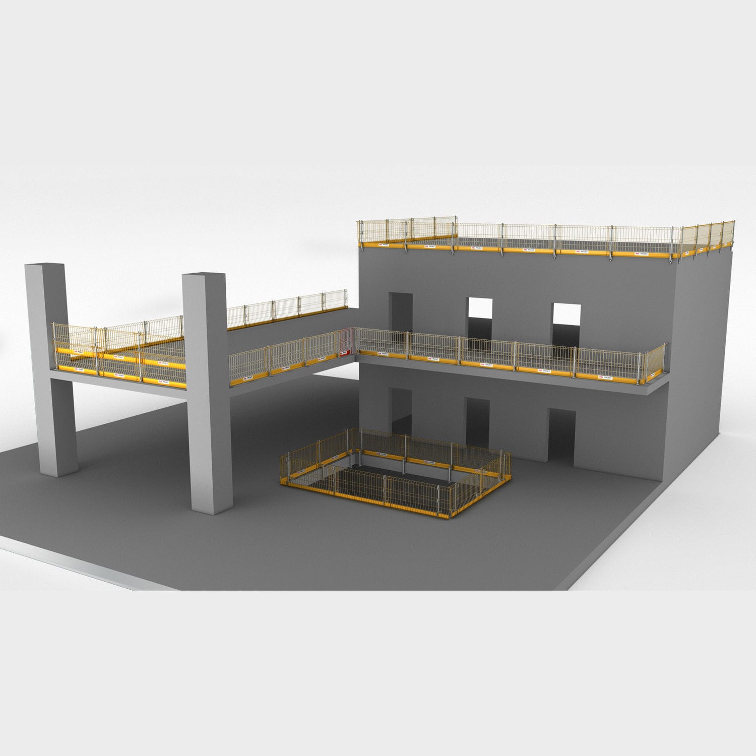 Fall-arrest barrier - PROKIT EP 110 - PERI - steel mesh