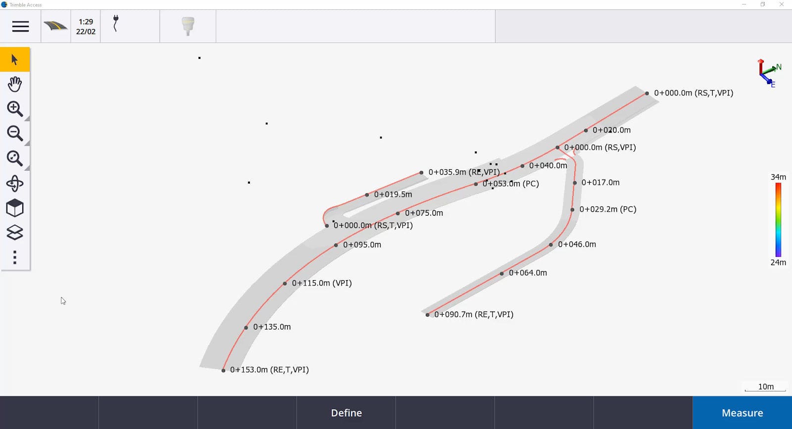 Land surveying software - Access Roads - Trimble - process / 3D