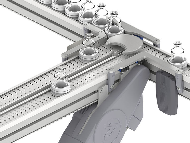 Puck conveyor - X45 - FlexLink - chain / table top chain / horizontal