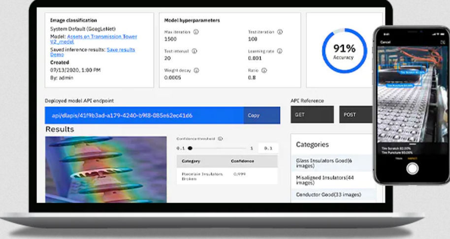Visual inspection mobile app - Maximo Visual Inspection - IBM - iOS / cloud