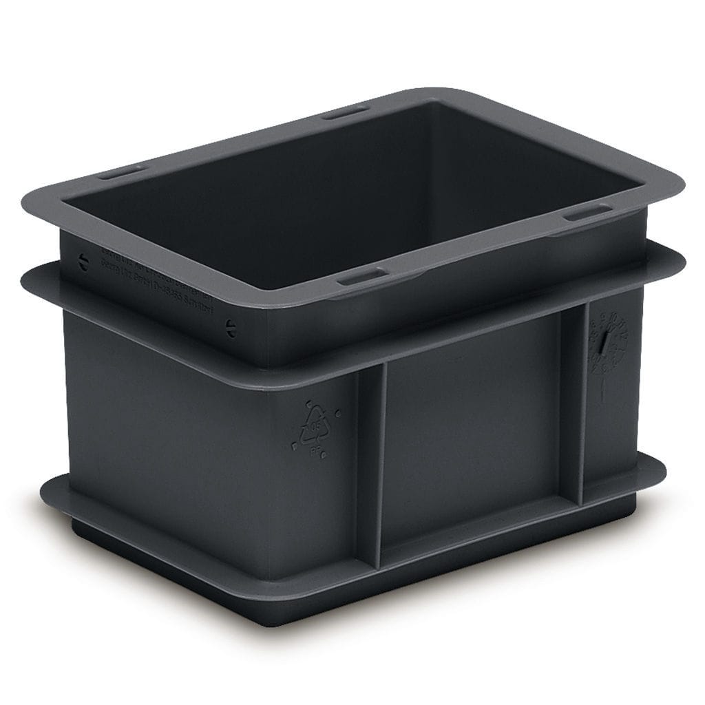 Plastic crate - RAKO ESD - Utz - stackable / with handle / with solid sides