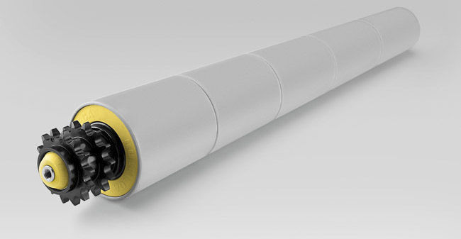 Chain drive conveyor roller - KRO - Rulli Rulmeca - steel / conical