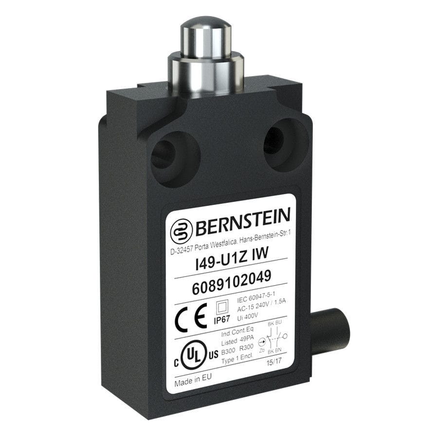 Limit switch with plunger - I49 - BERNSTEIN AG - flat / IP67 / safety