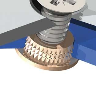 Threaded insert - Microbarb® - TAPPEX - brass / flat / for plastics