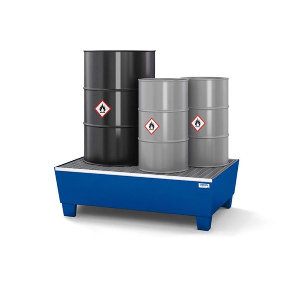 2-drum containment bund - 259308W - DENIOS - painted steel