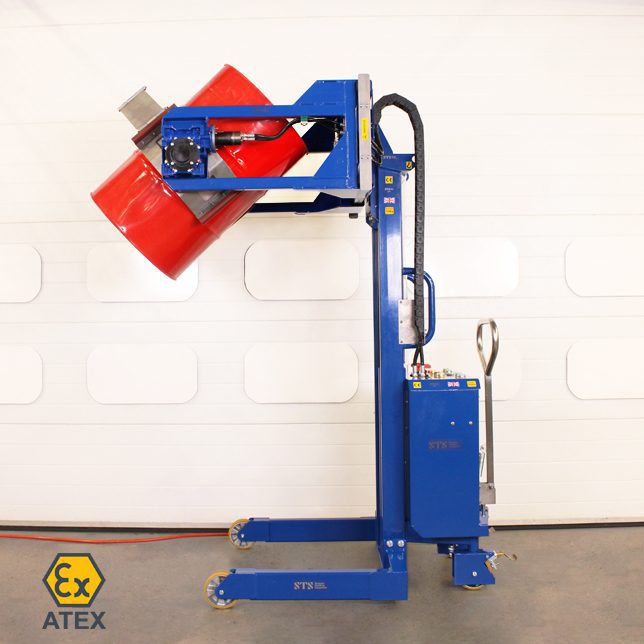 Pneumatic tipping station - STP01-RRH01-Ex - STS - Bespoke Handling ...